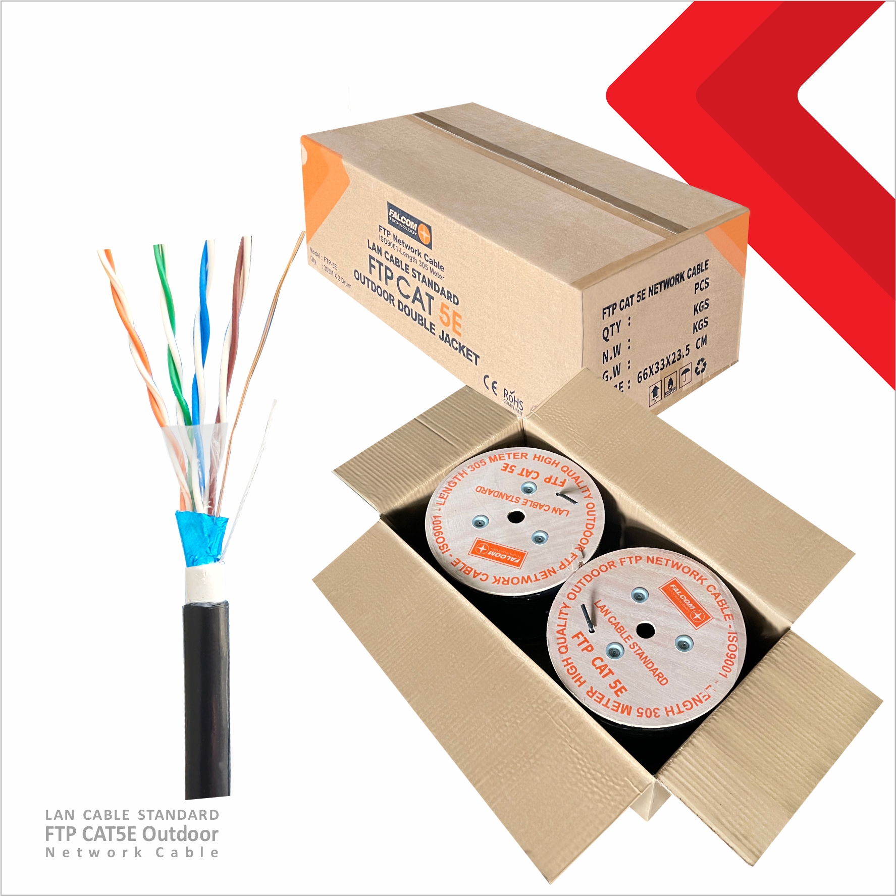 Kabel Lan NEW FTP LAN CAT 5E OUTDOOR - Falcom Technology